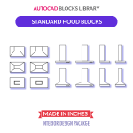 Autocad Standard Hood Blocks | Plan & Elevation Views - Jay Cad Store
