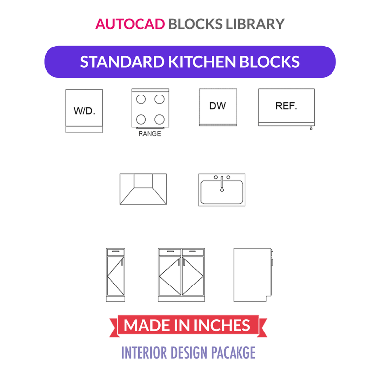 Autocad Standard Kitchen Blocks - Jay Cad Store