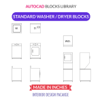 Autocad Standard Washer Dryer Blocks | Plan - Front & Side View - Jay ...