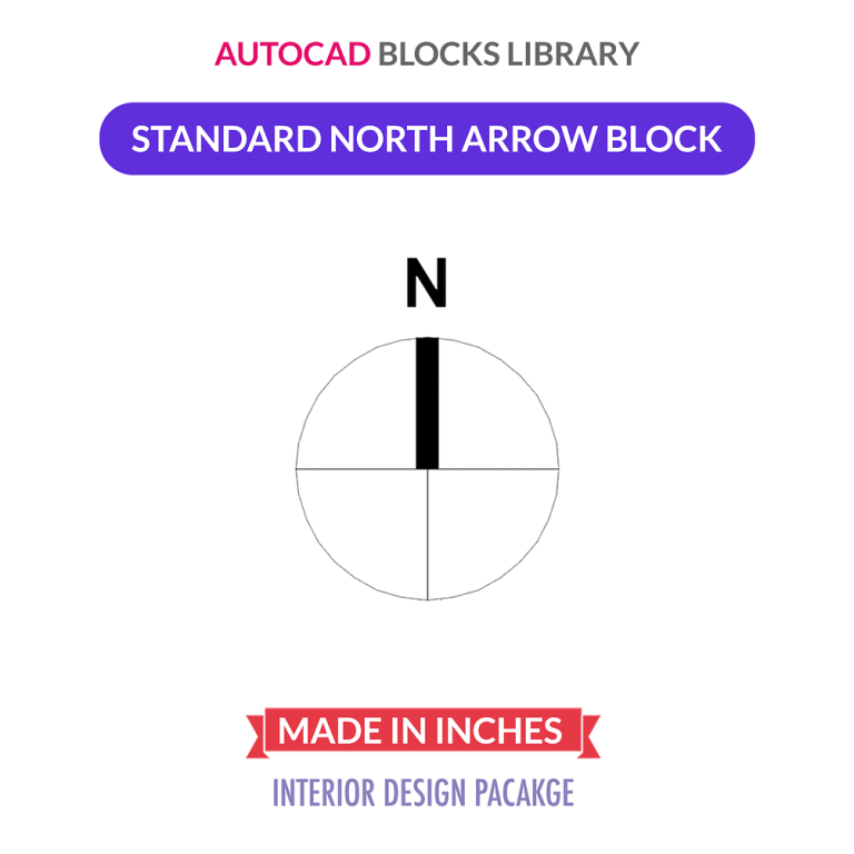 Autocad block - Standard North Arrow - Jay Cad Store